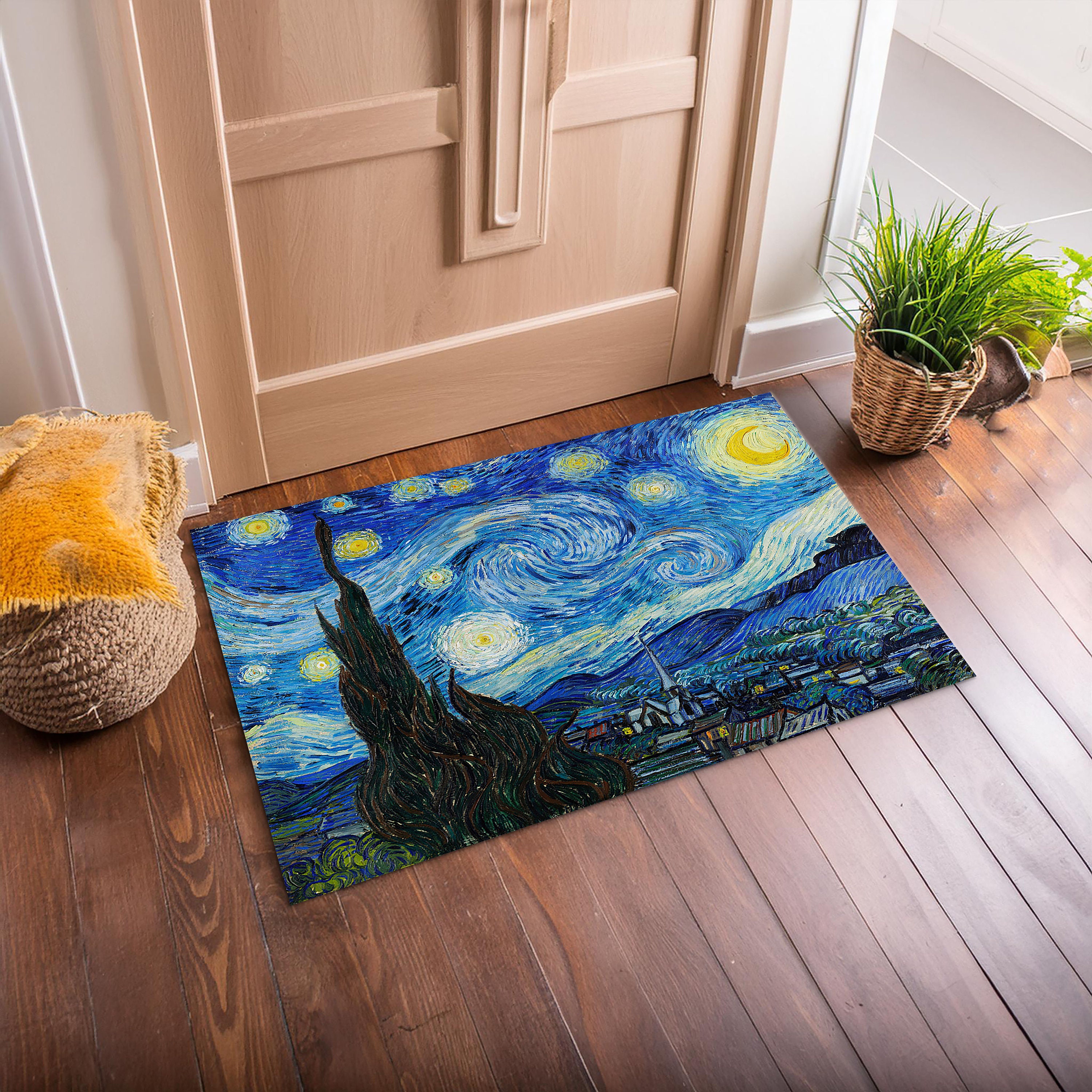 The Starry Night 1889 Vincent Van Gogh, Vincent Van Gogh Design Rug ...