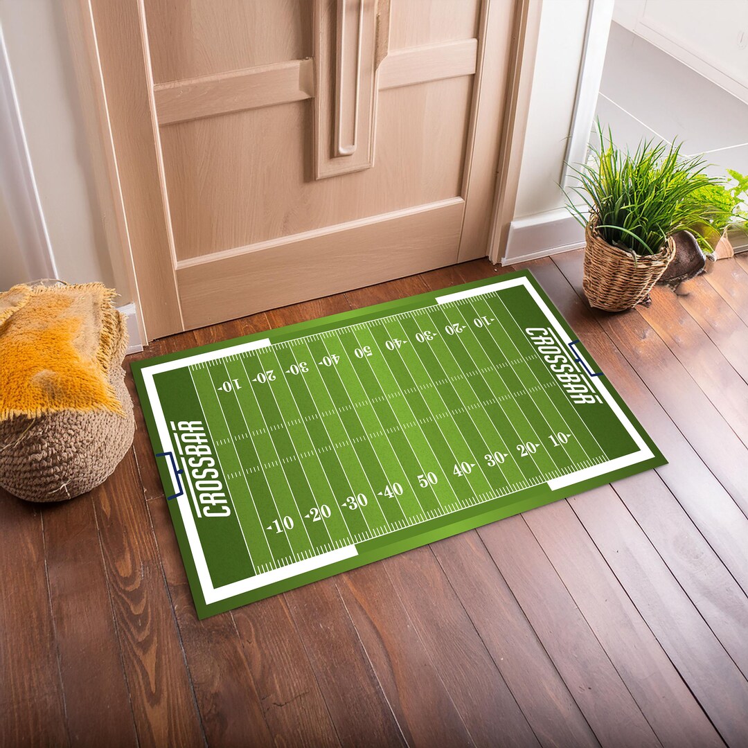 American Football Rug for Sport Room, Sport Field Rug, Custom Team Logo ...