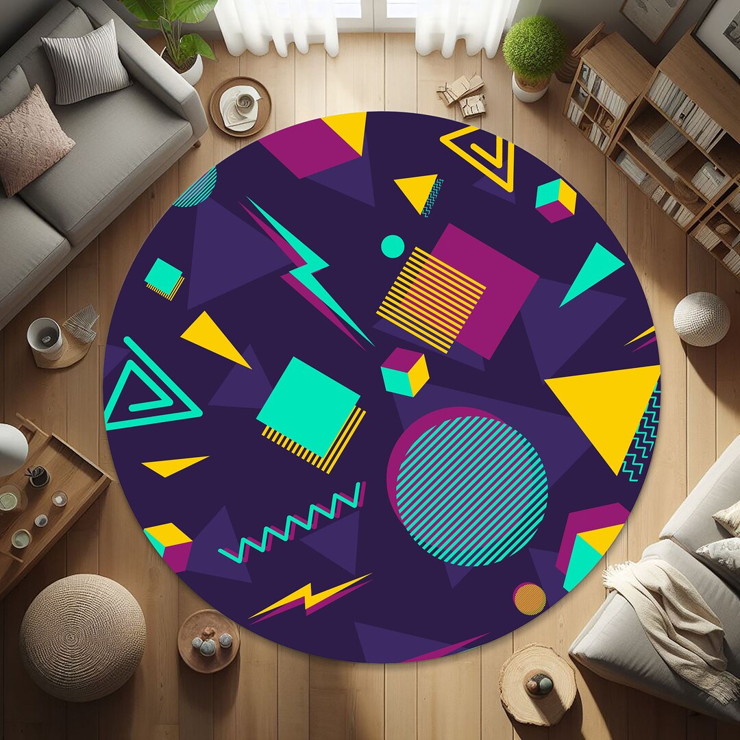 Retro Gamer Rug for Arcade Room, 80s Pattern Gaming Rug, Gamer Rug ...