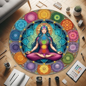 Meditation Rug for Yoga, Chakra Rug, Meditation Carpet, Soft Yoga Mat ...
