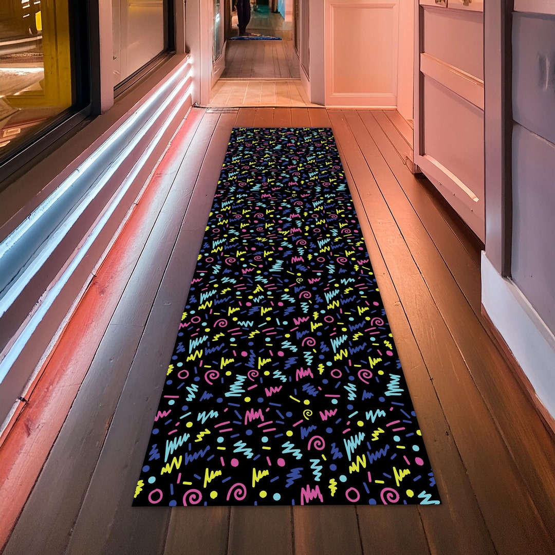 Arcade Alley Runner Rug, Gamer Corridor Rug, Gaming Saloon Rug, 80s ...