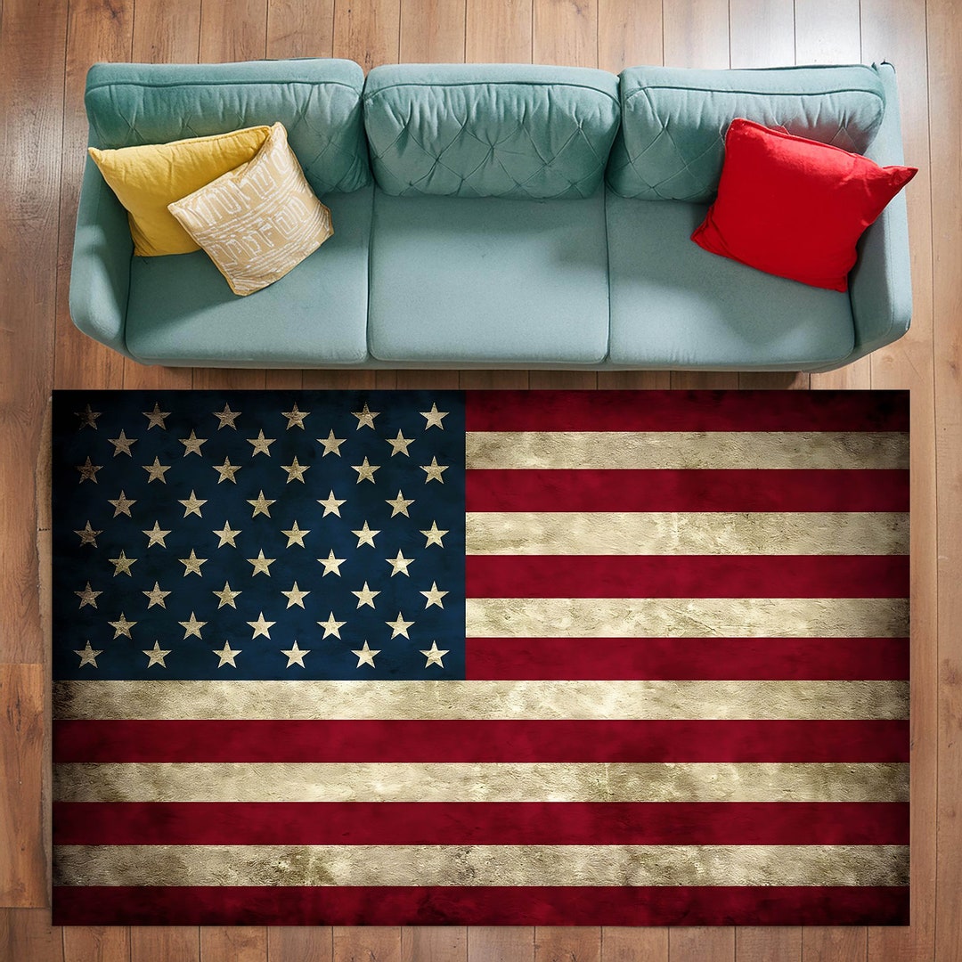 USA Flag Rug, America Rug, Modern Rug, Area Rug, for Living Room Rug ...