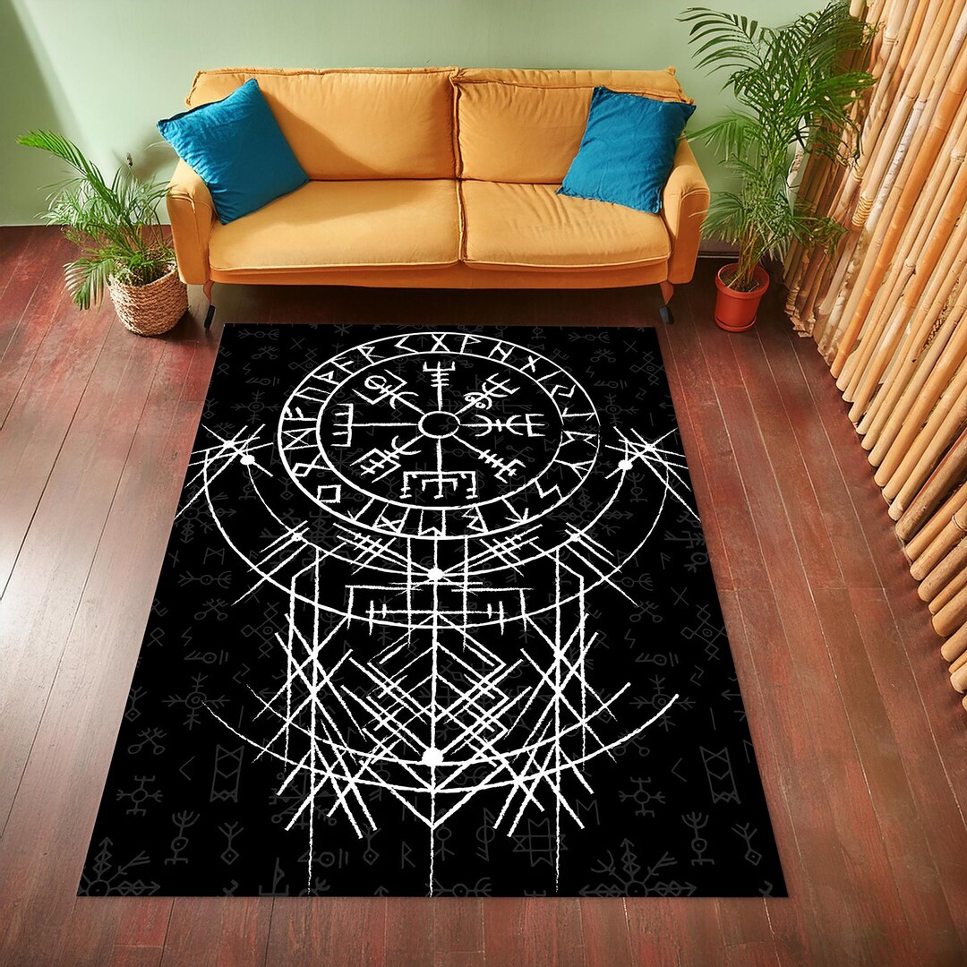 Viking Decor Rug, Valknut Design Rug, Norse Pagan Rug, Viking Rug ...