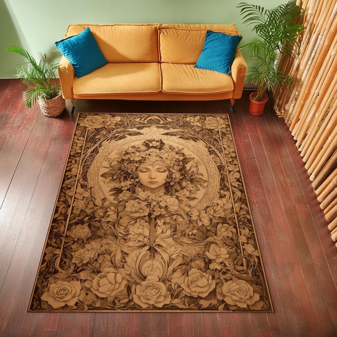 Lunar Goddess Rug, Witchy Rug, Occult Theme Rug, Aesthetic Rug ...