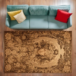 Lunar Goddess Rug, Witchy Rug, Occult Theme Rug, Aesthetic Rug ...