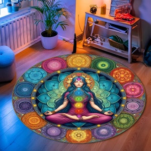 Meditation Rug for Yoga, Chakra Rug, Meditation Carpet, Soft Yoga Mat ...