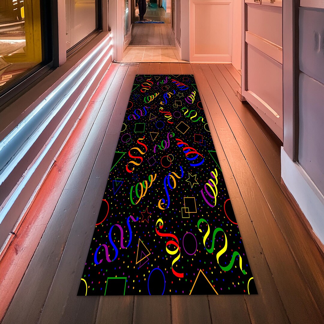 Arcade Bowling Alley Runner Rug, Gamer Corridor Rug, Gaming Saloon Rug ...