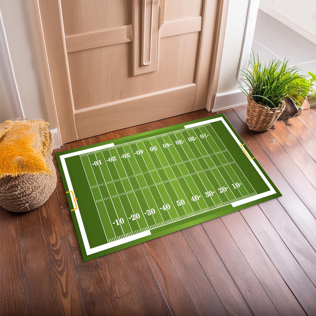 American Football Rug for Sport Room, Sport Field Rug, Custom Team Logo ...