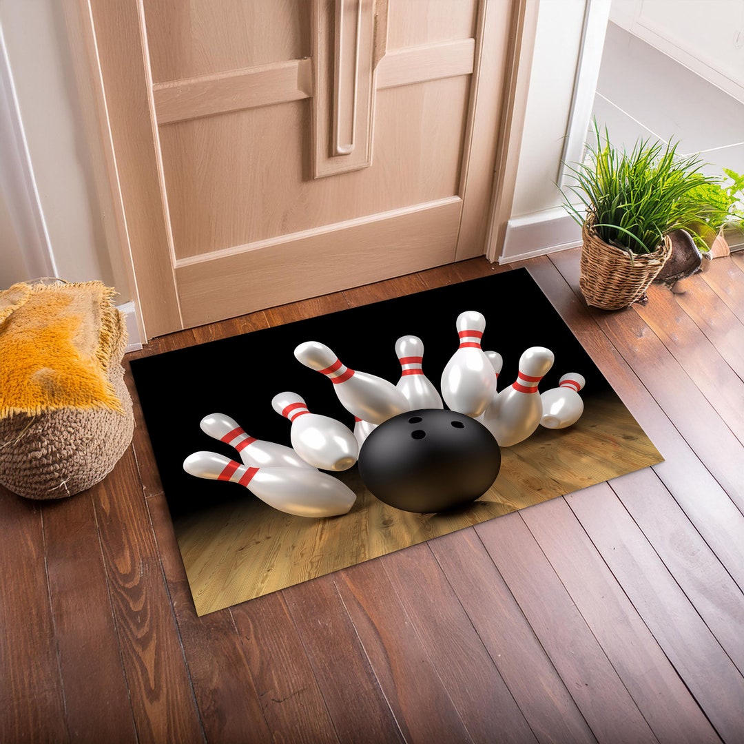 Bowling Rug for Sport Room, Bowling Lover Rug, Bowling Alley Carpet ...