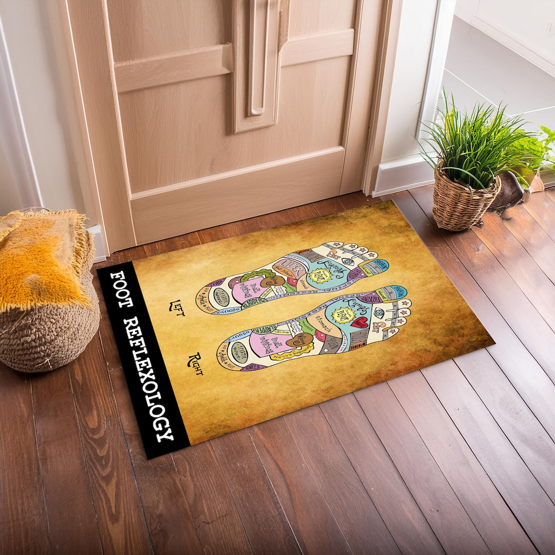 Foot Reflexology Rug for Massage Therapist, Reflexology Chart Rug, Foot ...
