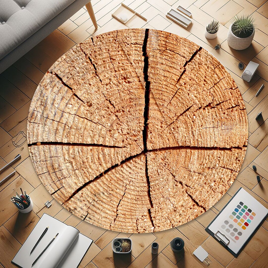 Wood Texture Rug, Tree Ring Rug, Wood Crack Rug, Trendy Rug, Wood Lover ...