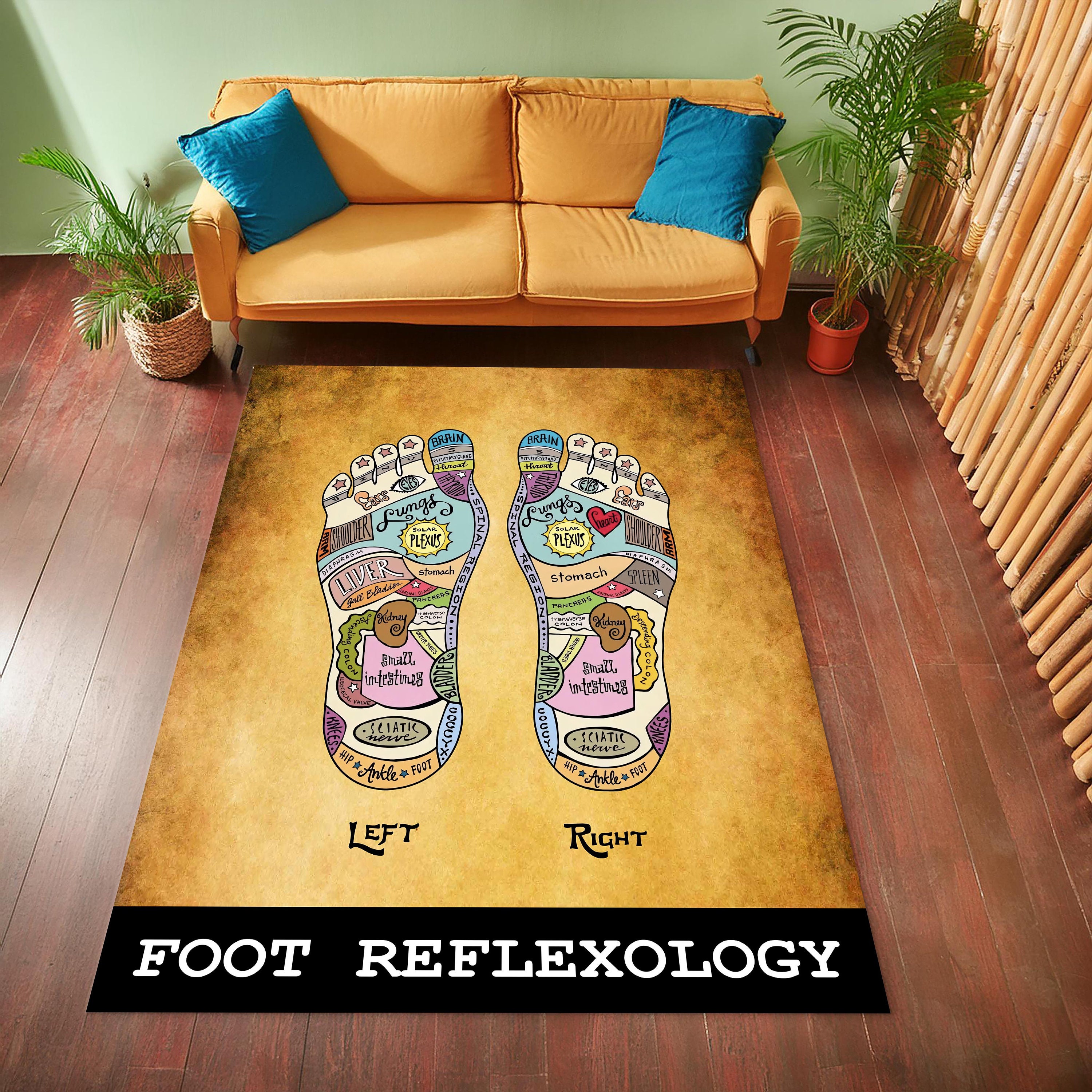 Foot Reflexology Rug for Massage Therapist, Reflexology Chart Rug, Foot ...
