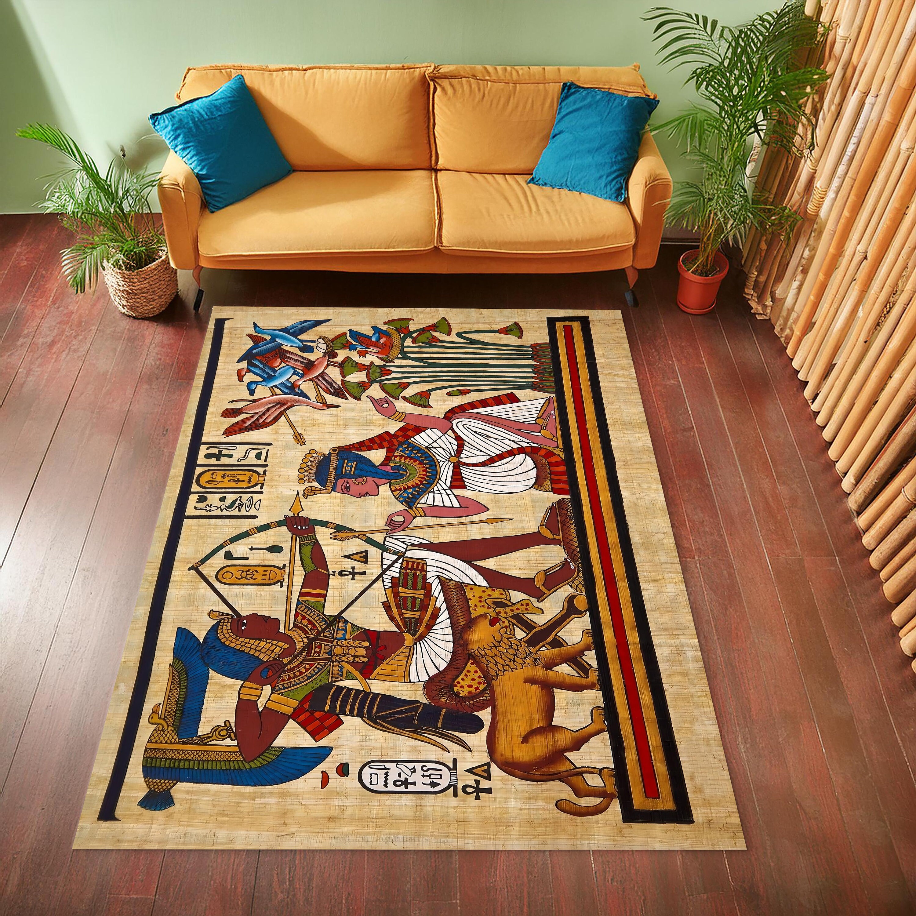 Egypt Design Rug, Ancient Theme Rug, Anubis Rug, Egyptian Decor Rug ...