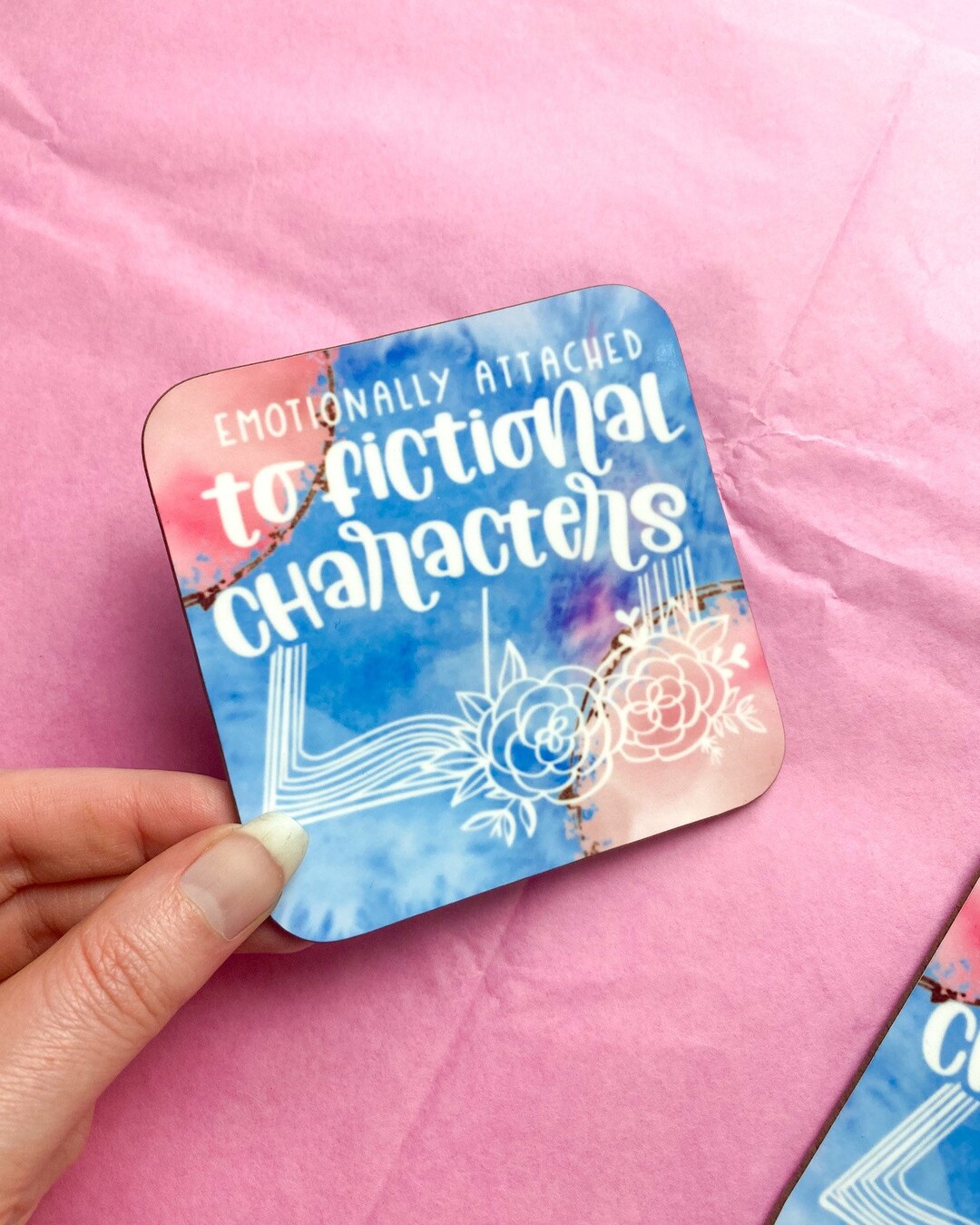 Book Themed Coaster | Book Lover’s Coaster, Book Club Gift, Emotionally ...