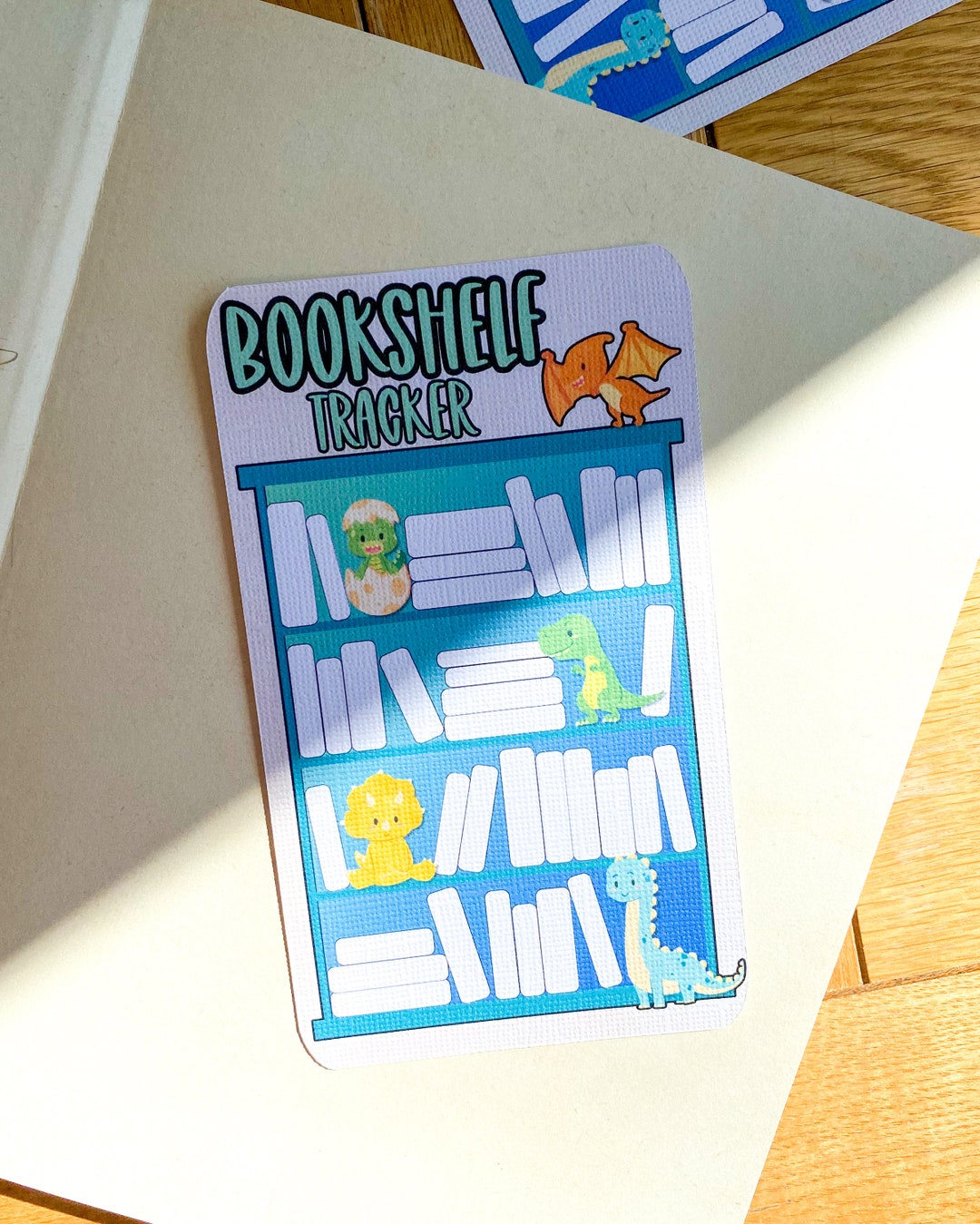 Dinosaur Bookshelf Reading Tracker Bookmark | Kids Reading List (36 ...