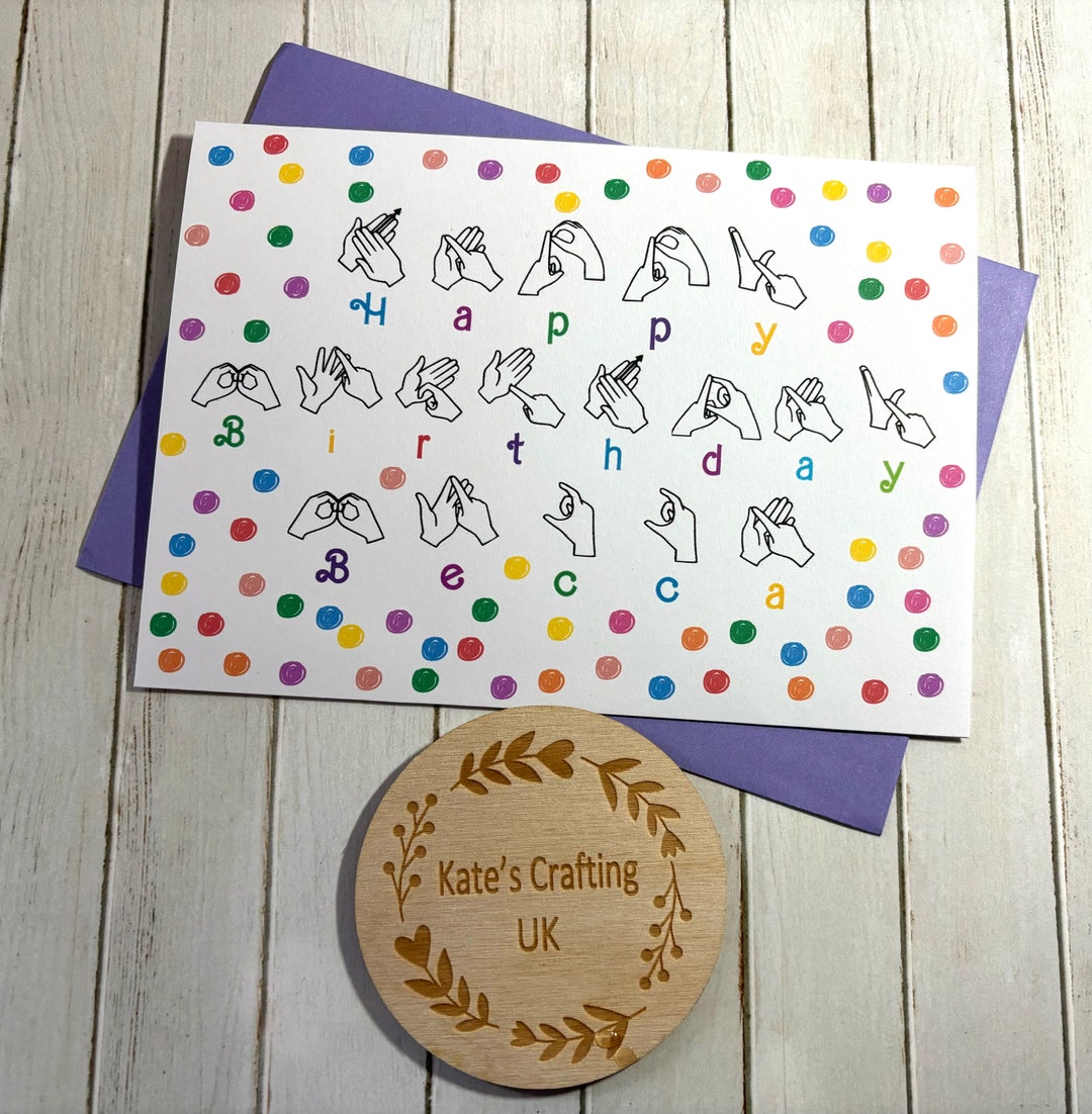 BSL Birthday Card Happy Birthday Card British Sign Language, Bday for ...