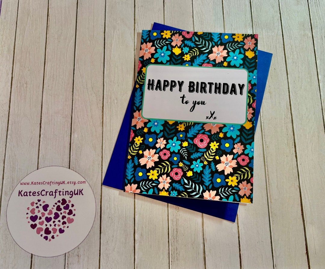 Birthday Card, Generic, Happy Birthday, Flowers, Friend, Mum, Bestie ...