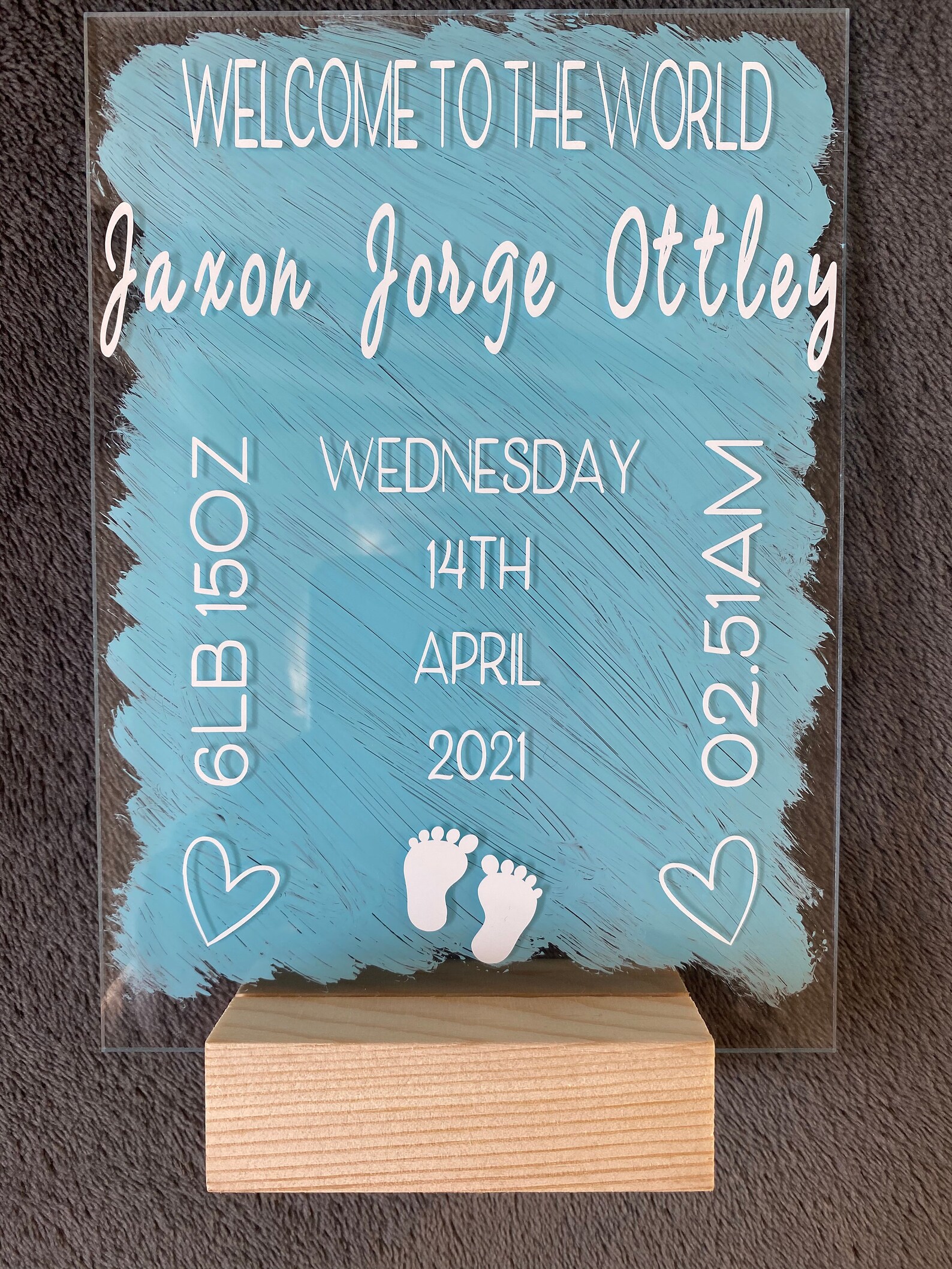 Personalised New Baby Acrylic Sign | Etsy