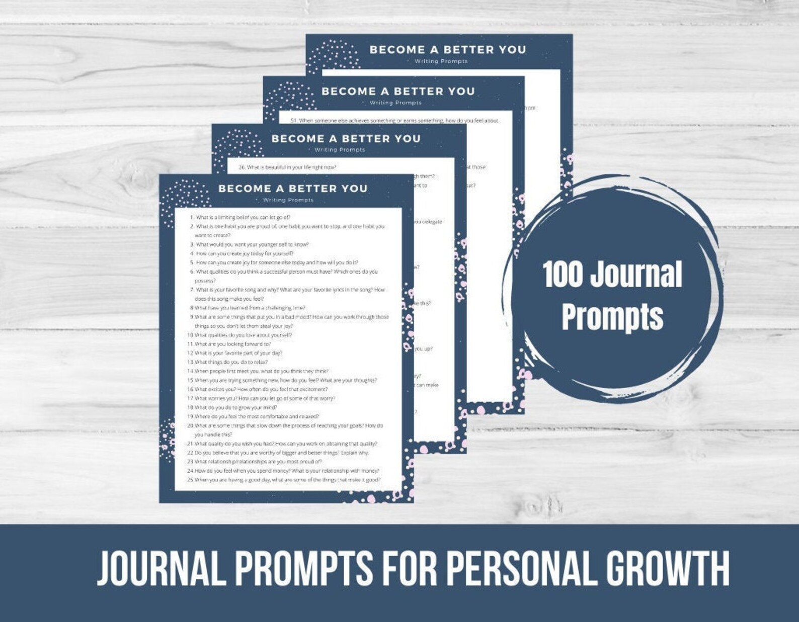 Journal Prompts, Printable Journal Prompts, Writing Prompts, 100 ...