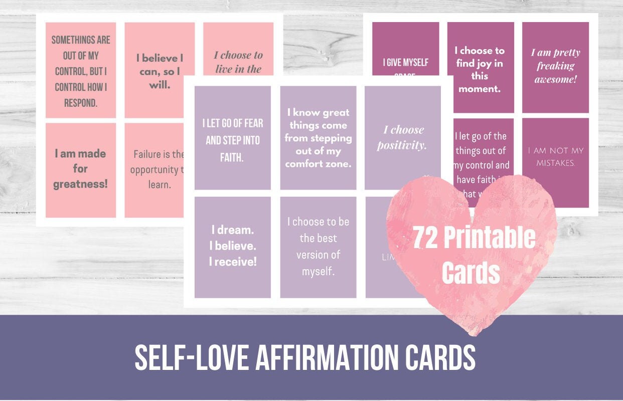 Affirmation Cards, 72 Printable Affirmation Cards, Daily Affirmation ...