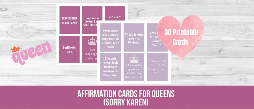 Affirmation Cards for Queens, Affirmation Cards Printable Affirmation ...