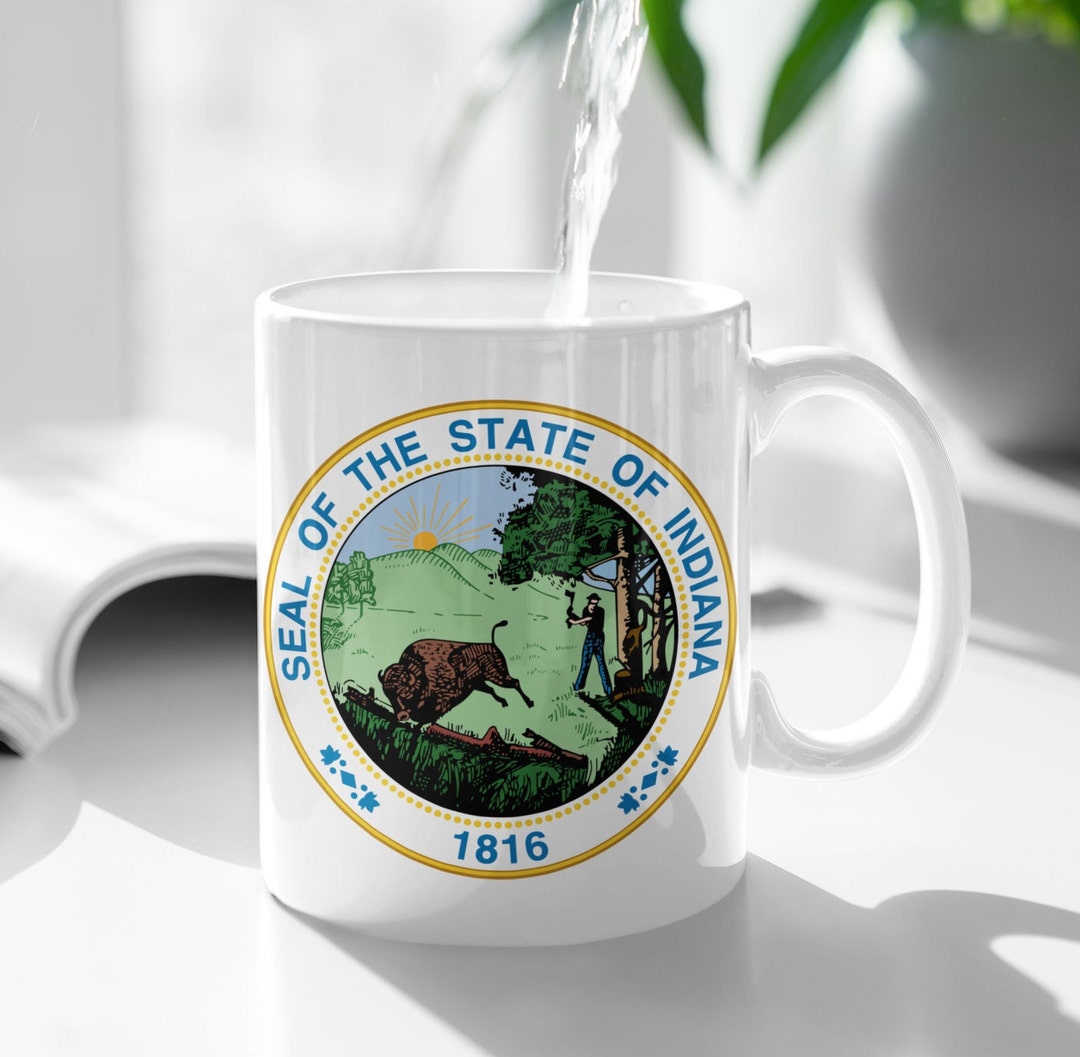 Indiana State Flag Great Seal Design USA Coffee Mugs,indiana Gifts ...