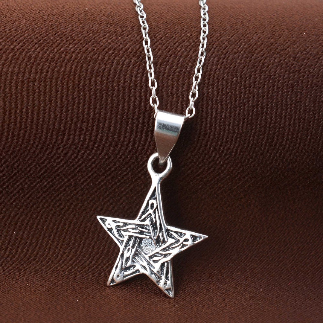 Pentacle Necklace, Pentacle Charm, Wiccan Jewelry, Pentagram Necklace ...