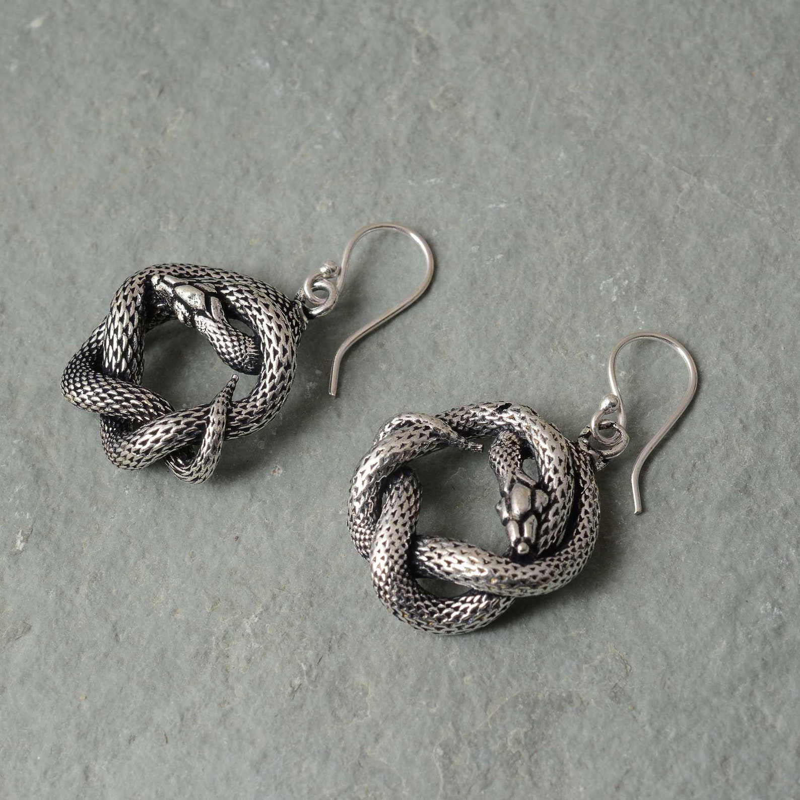 Gold Plated Snake Earring Celtic Snake Earring Ethnic Viking Earrings ...