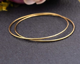Classic Thin Bangles, 18K Gold Filled Jewelry, Minimalist Bangle ...