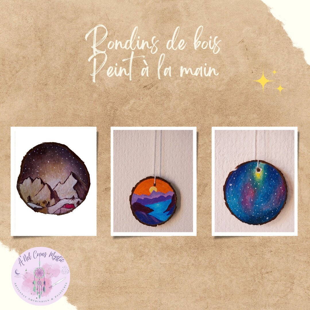 Hand Painted Wooden Logs, Painting on Wood, Art on Wooden Logs, Hand ...