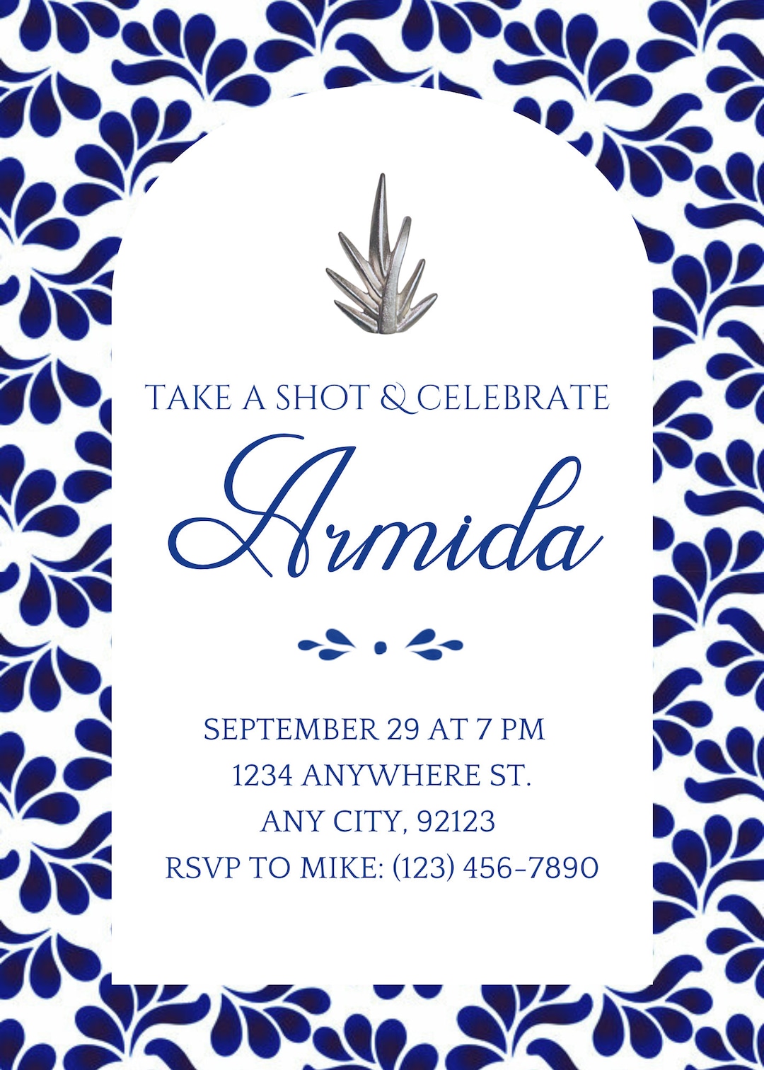 Talavera Azul Invitation - Etsy