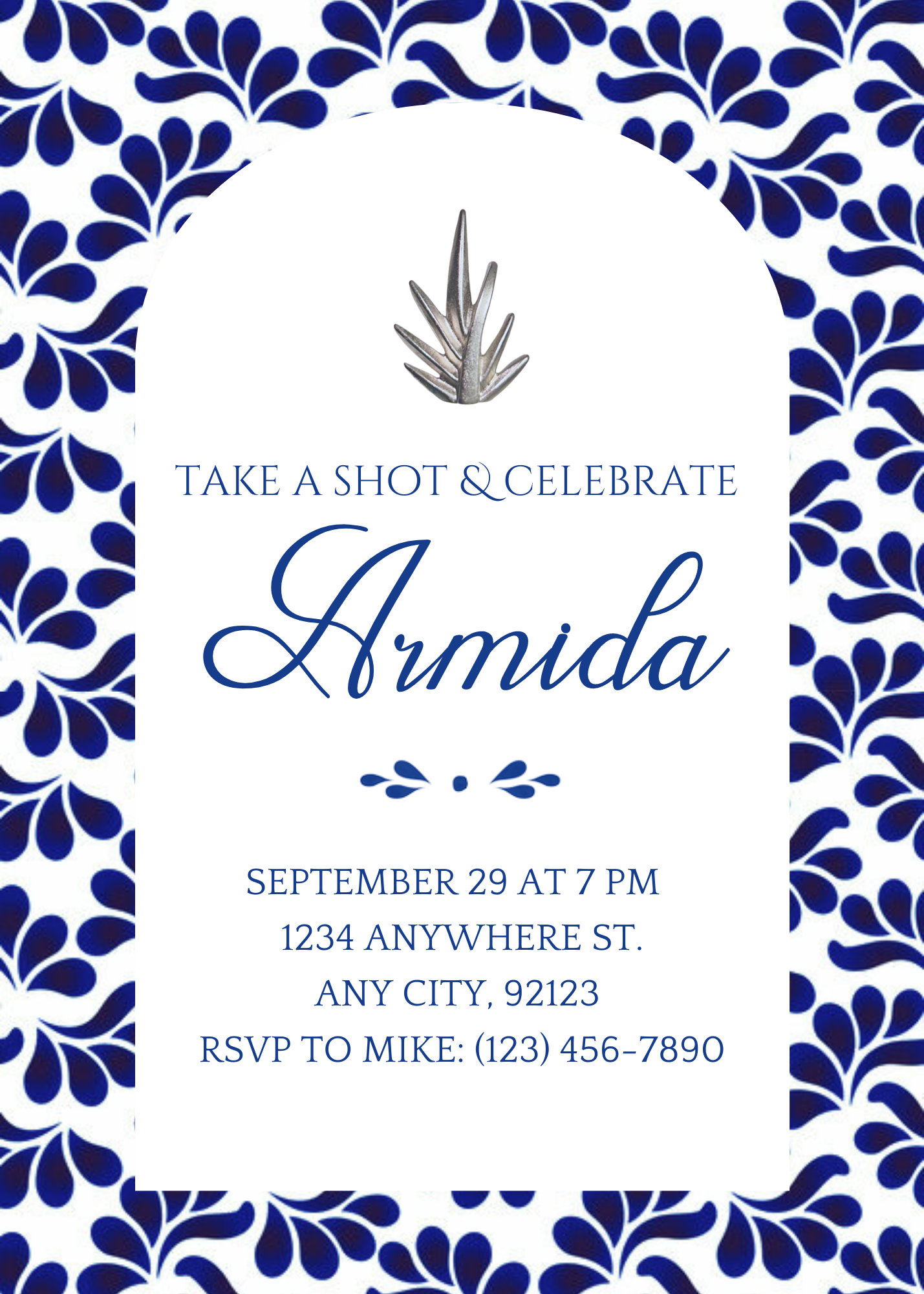Talavera Azul Invitation - Etsy