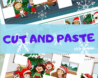Christmas Cut and Paste Puzzles (Instant Download) - Etsy