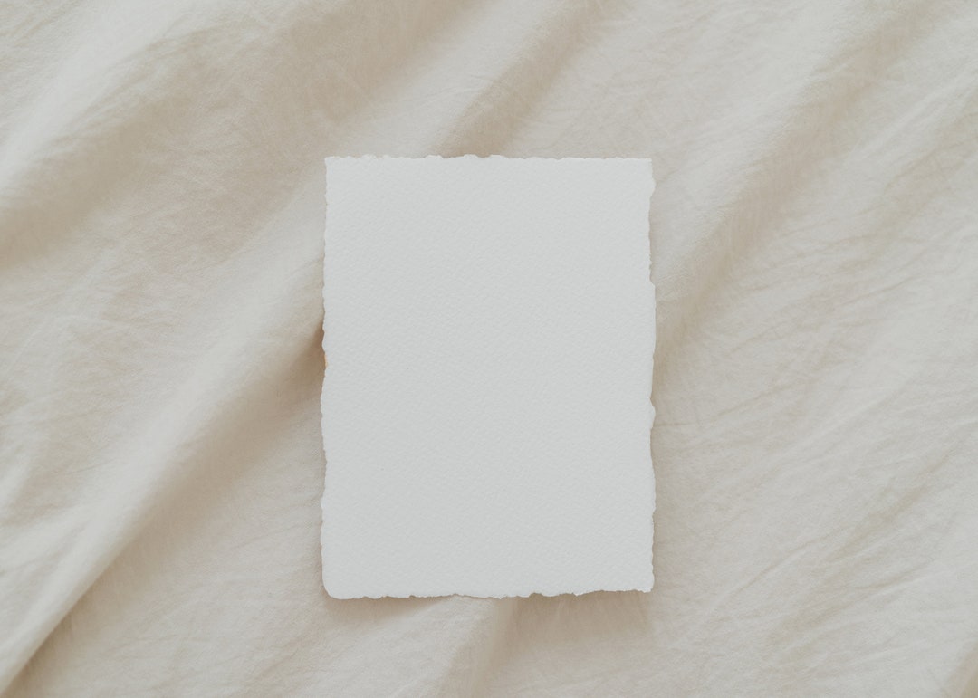 Vertical Card Mockup Deckle Edge Handmade Paper. Boho Style Minimalist ...