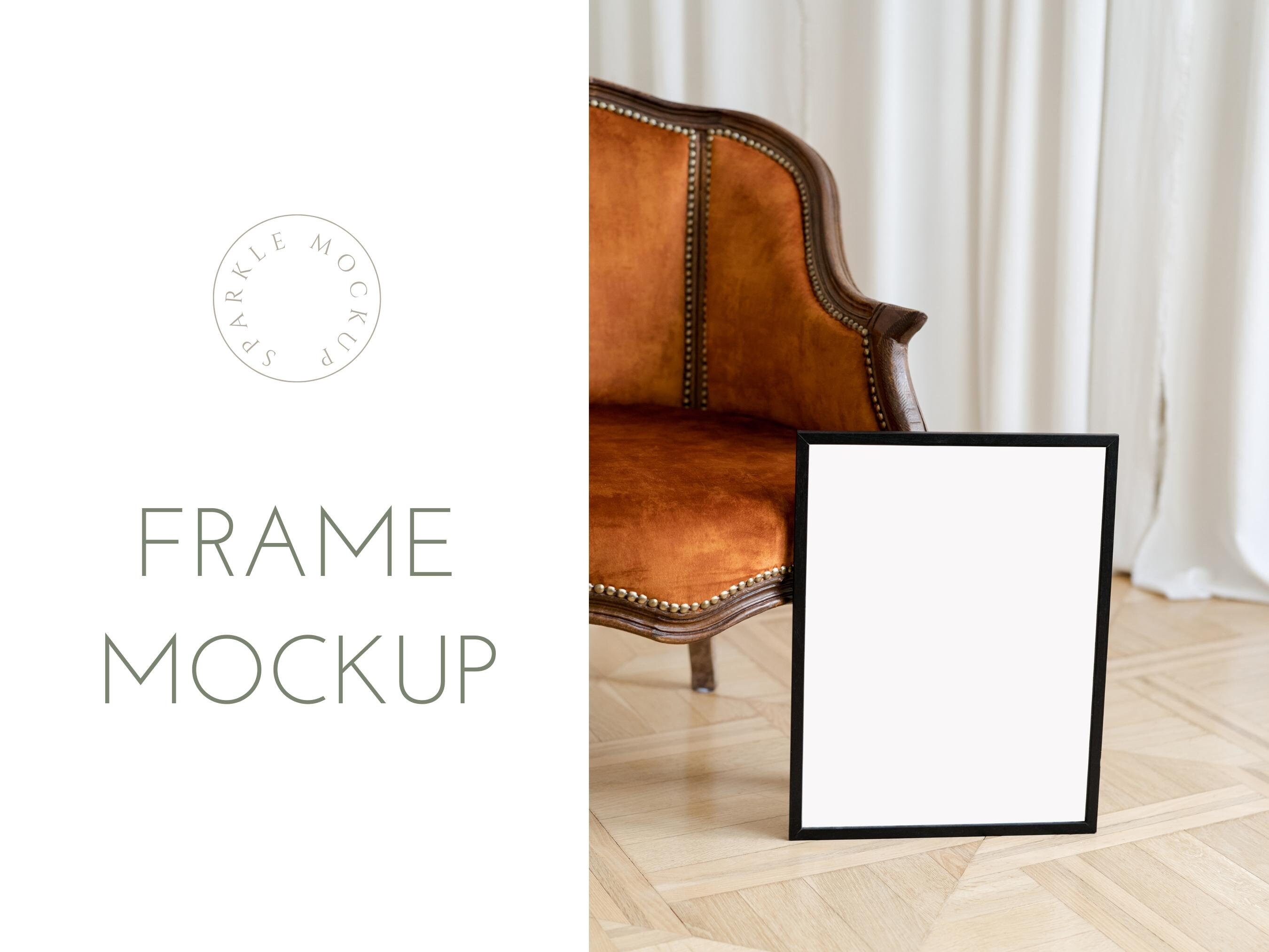 Black Frame Vertical Mockup. Minimalist Interior Frame for Art Works ...