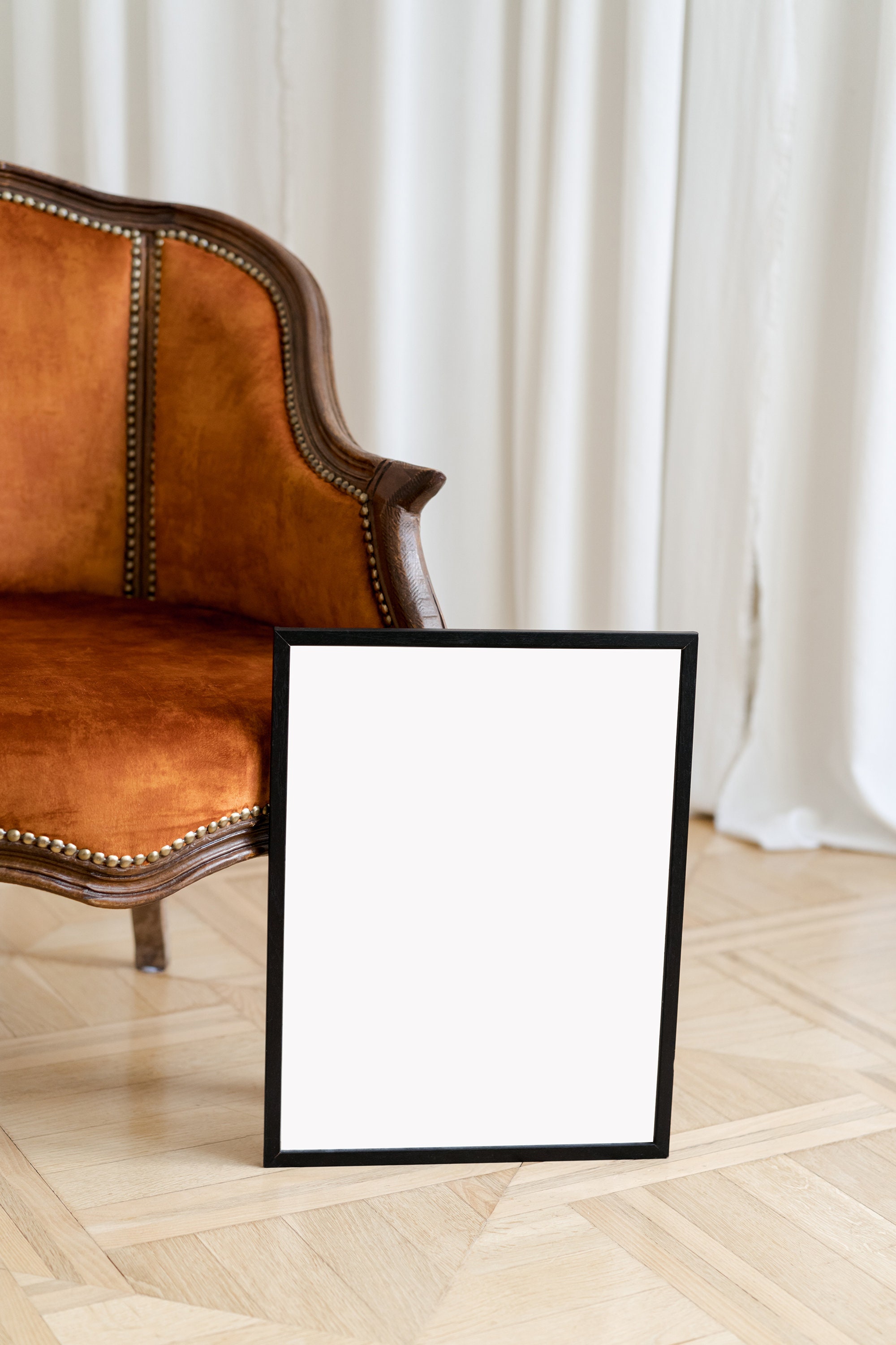 Black Frame Vertical Mockup. Minimalist Interior Frame for Art Works ...