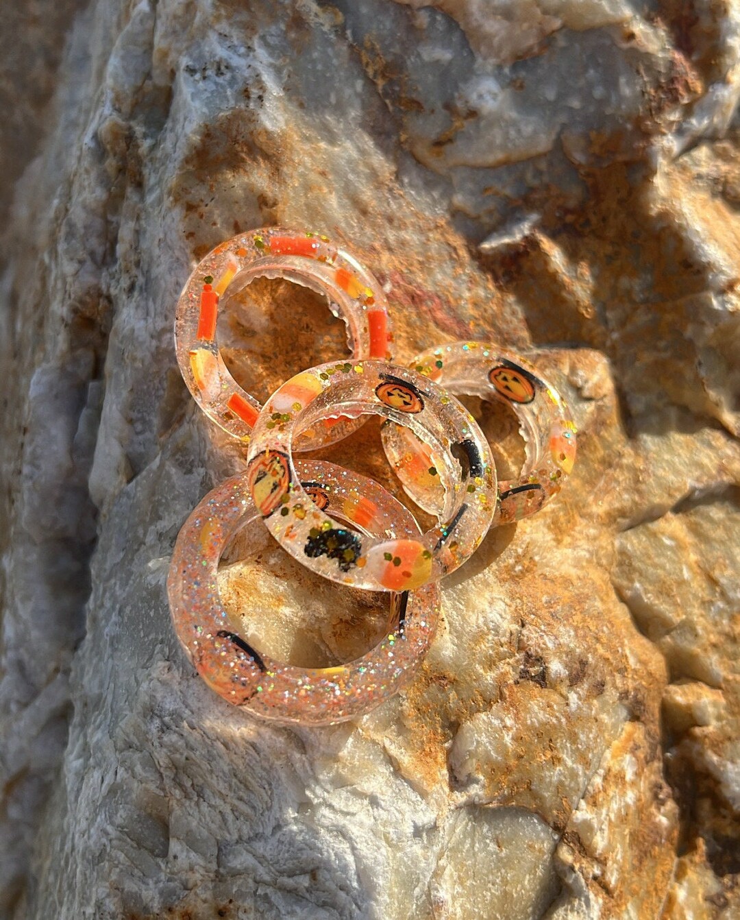 Halloween Orange Spooky Rings - Etsy