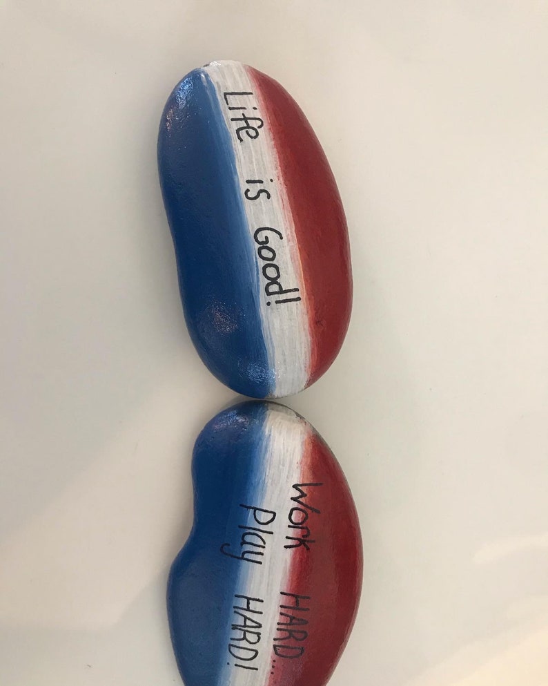 Red White and Blue Custom Painted Rocks - Etsy
