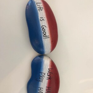 Red White and Blue Custom Painted Rocks - Etsy