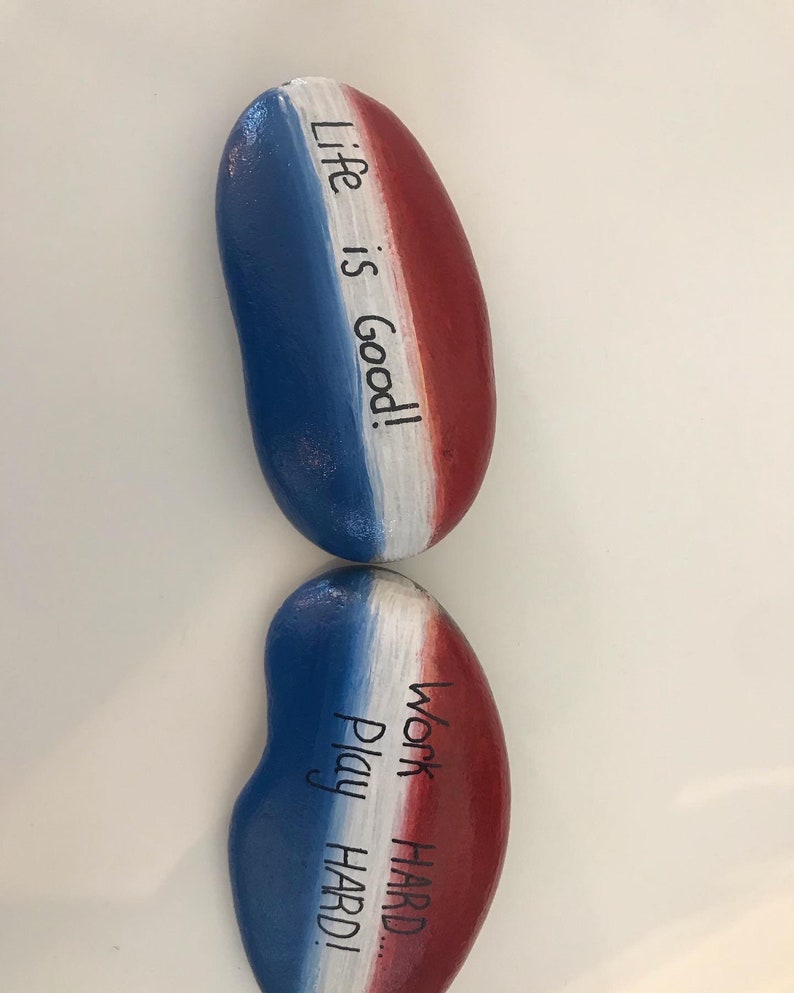 Red White and Blue Custom Painted Rocks - Etsy
