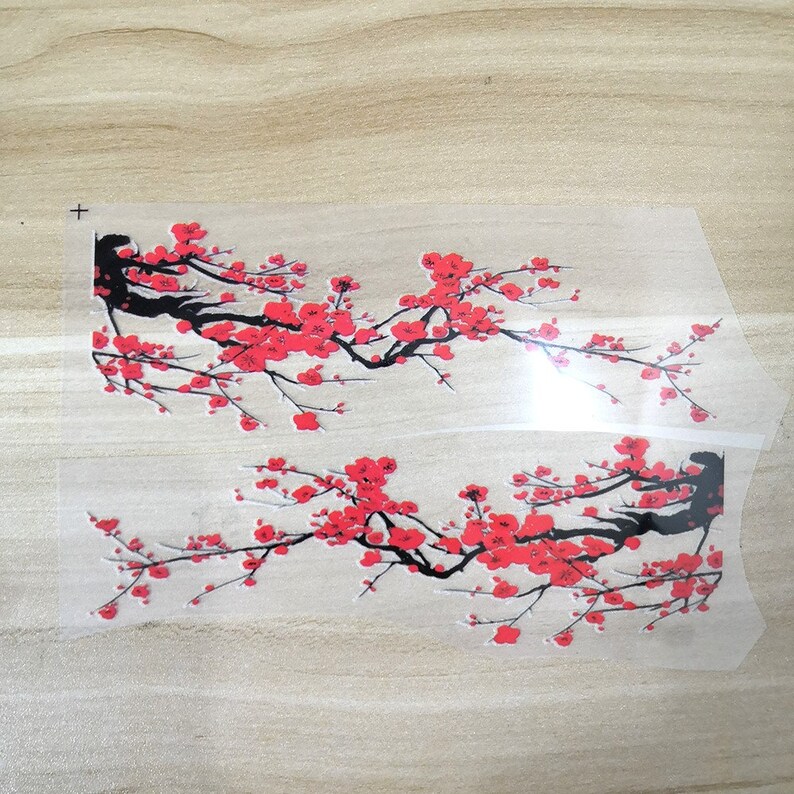 Red Cherry Blossom Iron on Patches for Custom Shoes Heat - Etsy