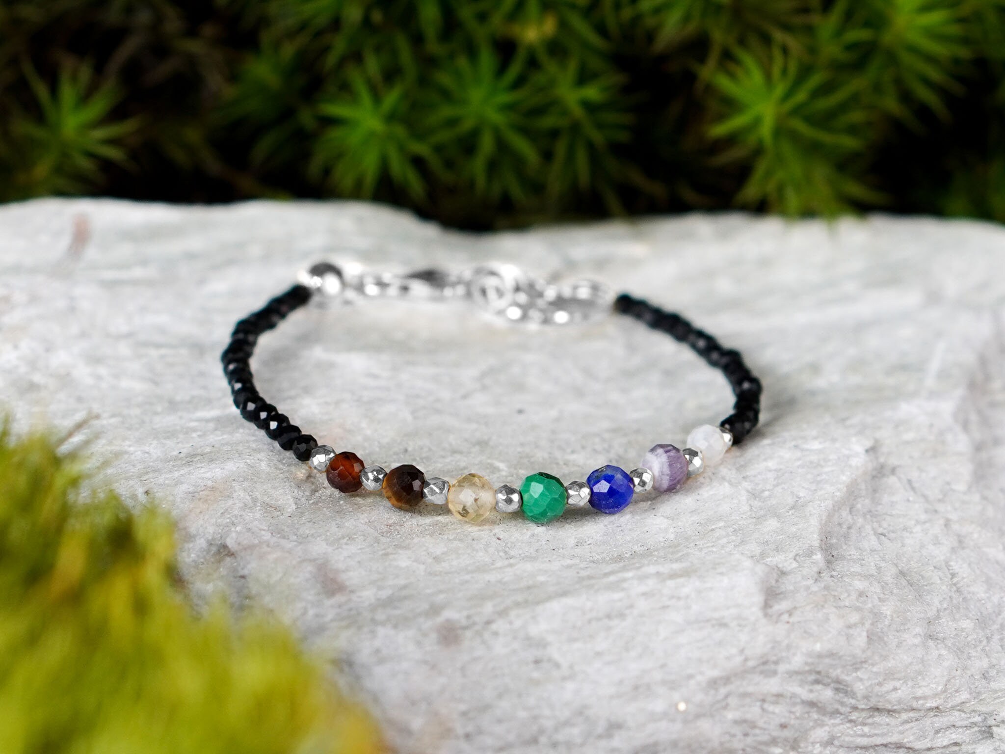 Minimalistic 7 Chakras Bracelet | Seven Chakras Crystal Set Jewellery ...