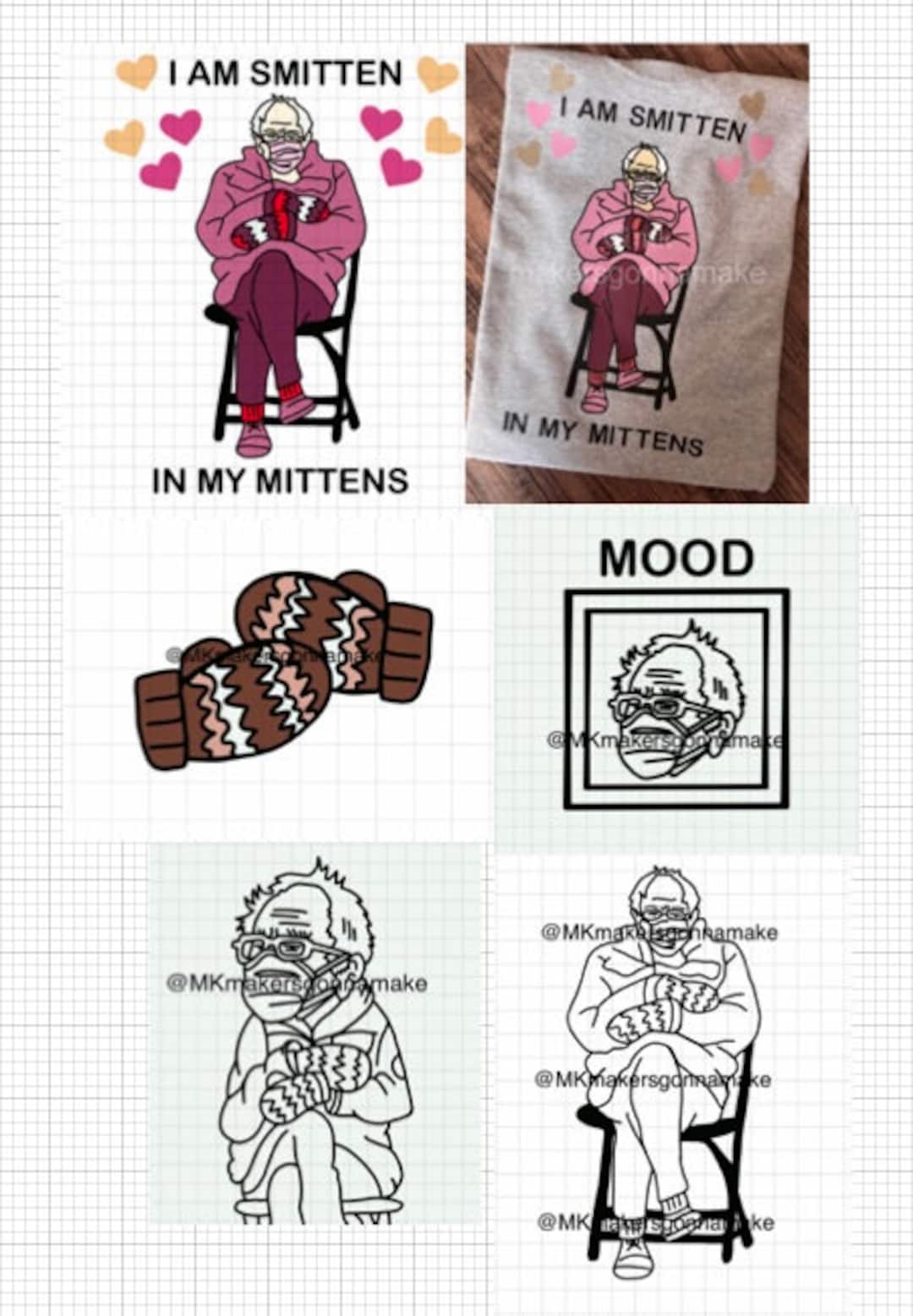 Bernie Mittens PNG Cut Files - Etsy