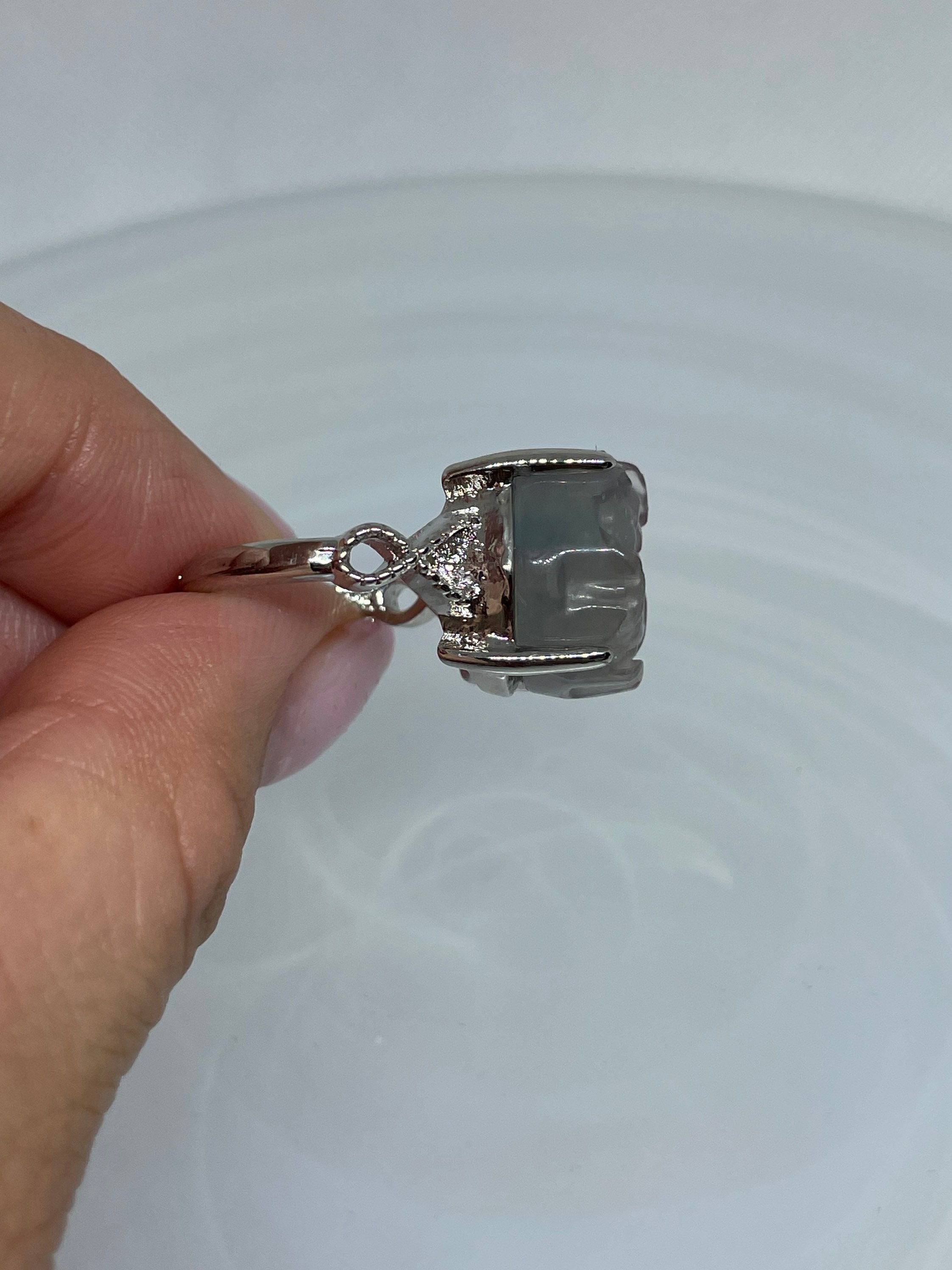 Fluorite Ring 925 Sterling Silver Adjustable Ring rose Shaped - Etsy