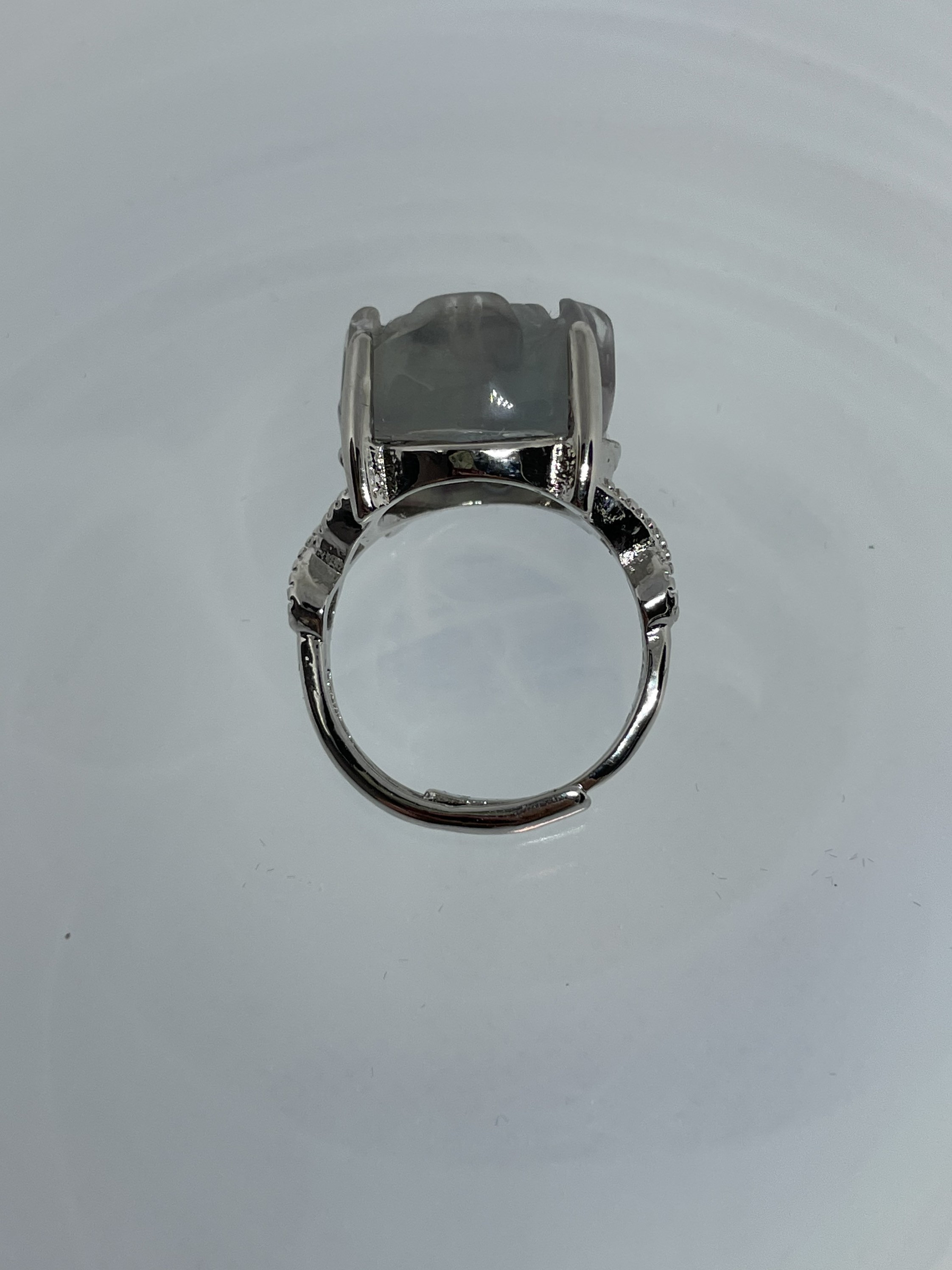 Fluorite Ring 925 Sterling Silver Adjustable Ring rose Shaped - Etsy