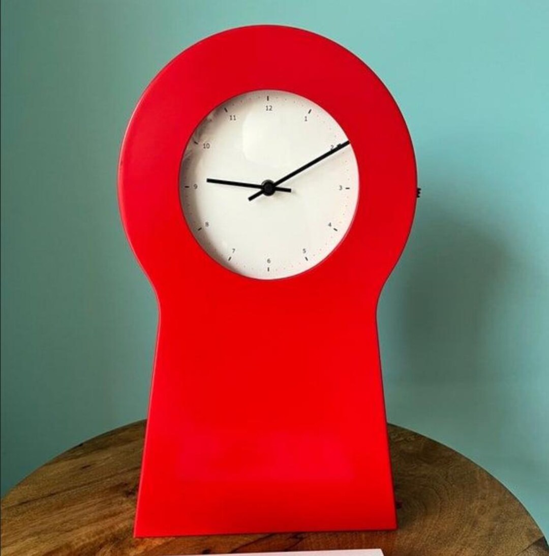 Red IKEA PS Keyhole Wall / Table Clock Designed by Thomas Eriksson ...