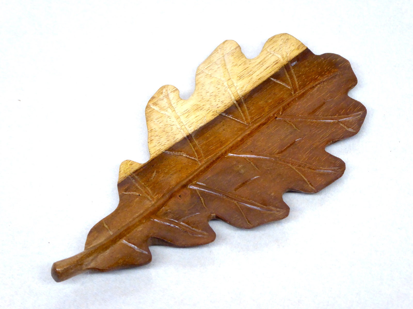 Beautiful Wood Wooden Hand Carved Oak Leaf Tree Leafs | Etsy