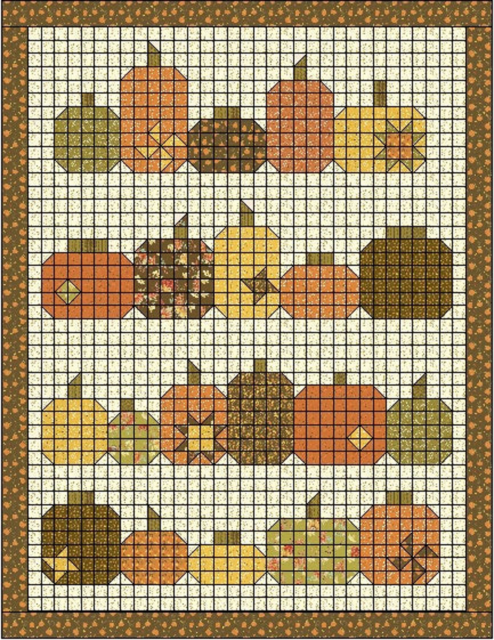 Patchwork Pumpkin Patch Pattern to Be Used With Tensisters Handicraft ...
