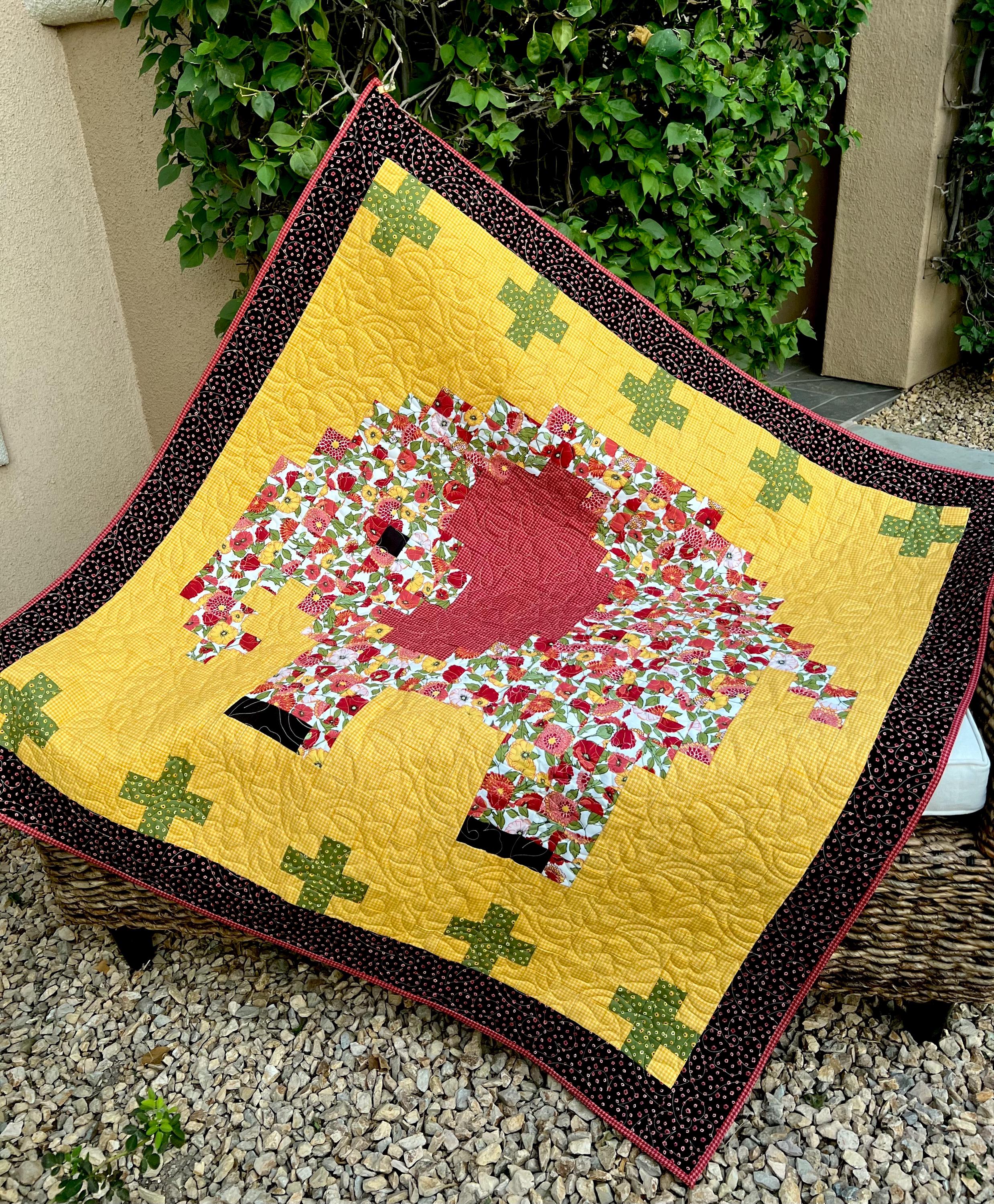 Baby Elephant Quilt Kit With Tensisters Easypiecing Grid and Petals and ...