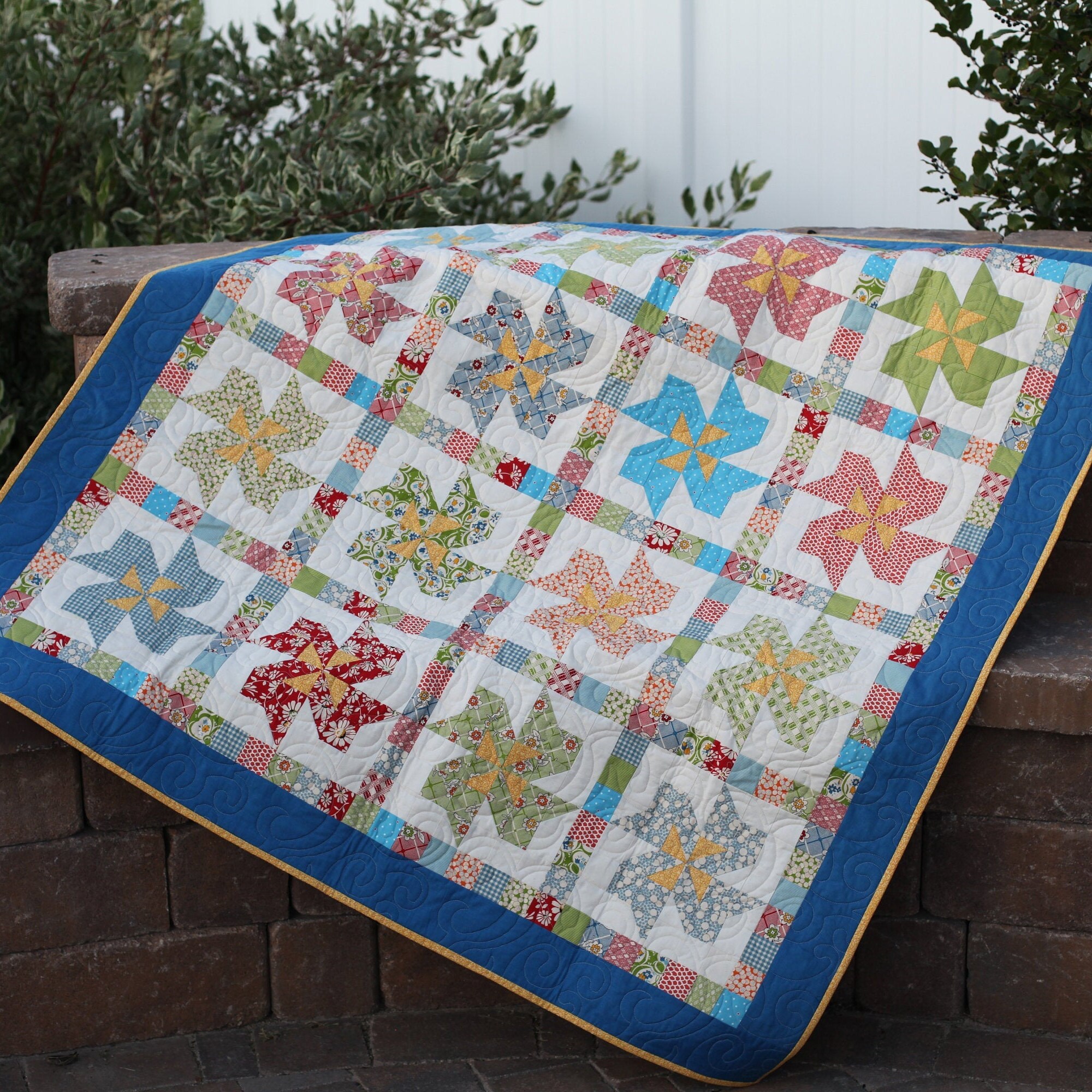 Twisted Flowers Quilt Kit Which Includes the Pattern, Instructions, and ...